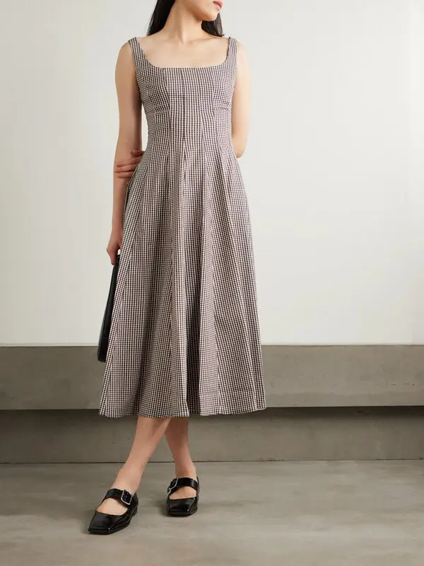 Staud Plaid Dress