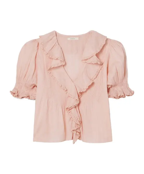DÔEN Lace-trimmed Ruffled Shirt - No