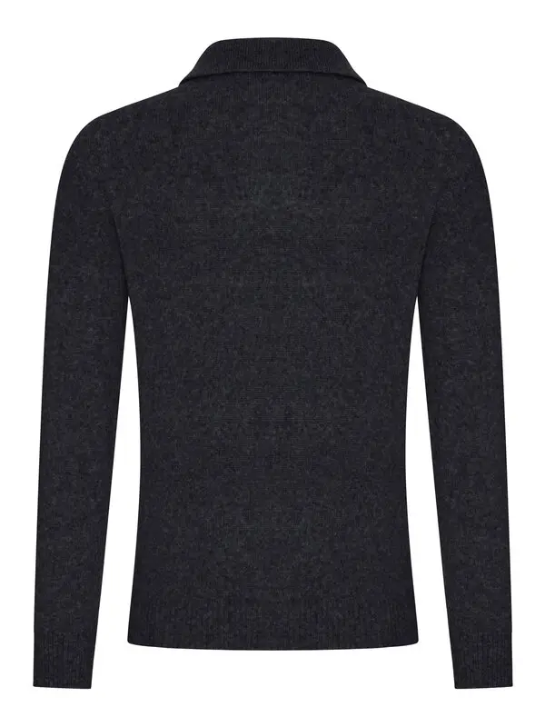ROBERTO COLLINA Polo-collar Wool Sweater - Black