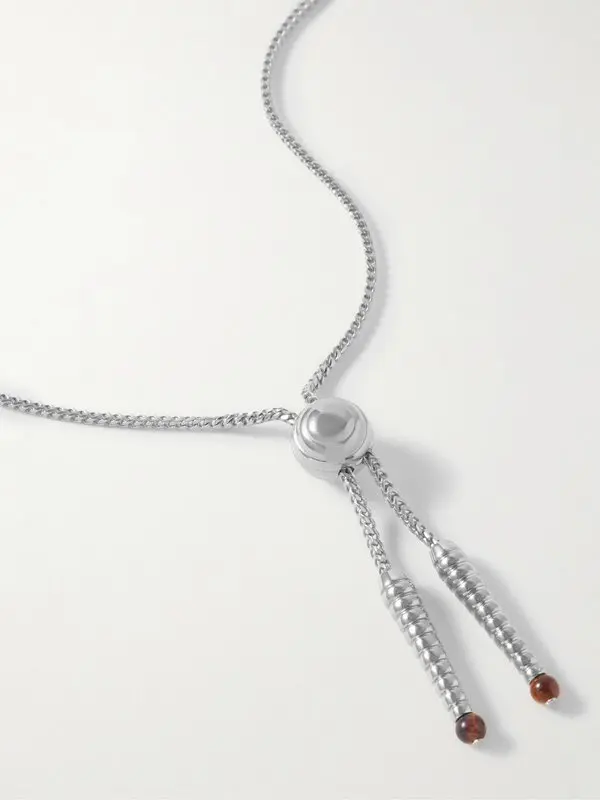 JACQUES MARIE MAGE Silver-plated Tigers Eye Necklace