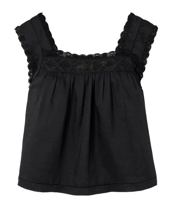 DÔEN Aphra Crochet-trim Blouse - Black