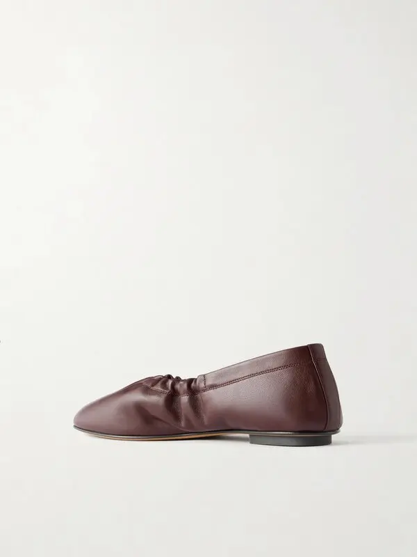 Le Monde Beryl Gathered Leather Ballet Flats