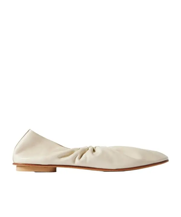 Le Monde Beryl Gathered Leather Ballet Flats
