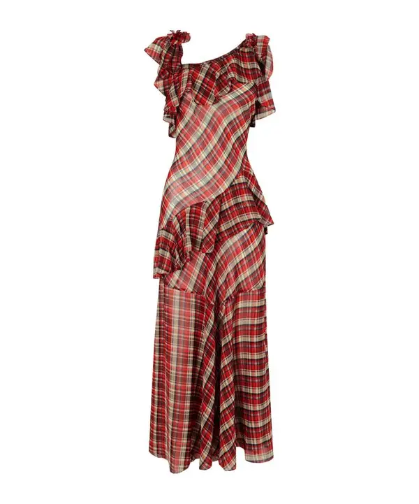 DÔEN Vintage Plaid Midi Dress