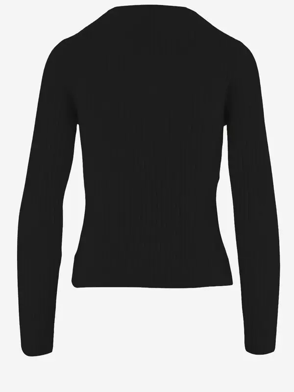 Arch4 Ribbed V-neck Cardigan - Black