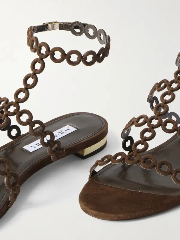 AQUAZZURA Cut-out Leather Sandals