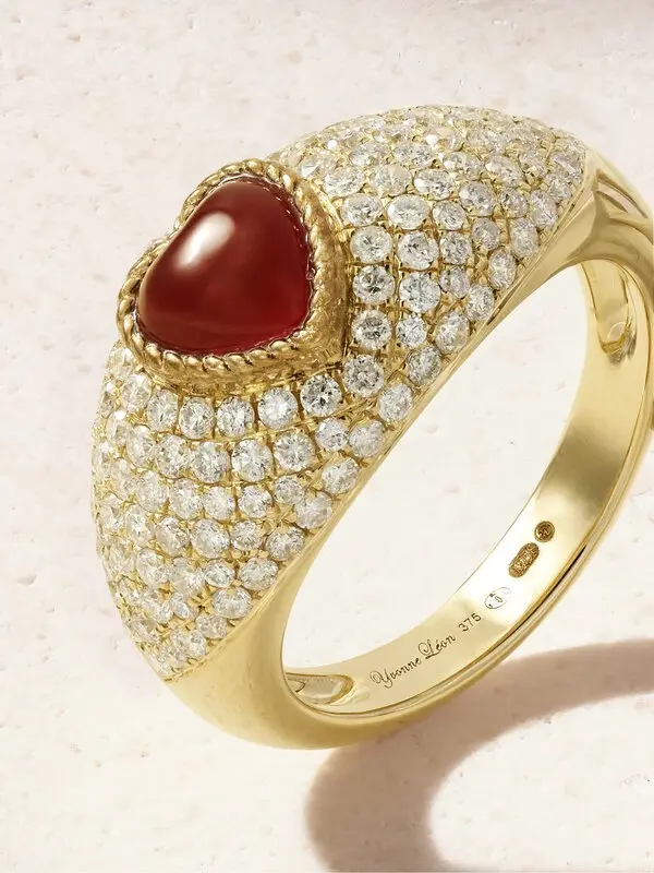 Yvonne Léon 9-karat Gold, Agate And Diamond Ring