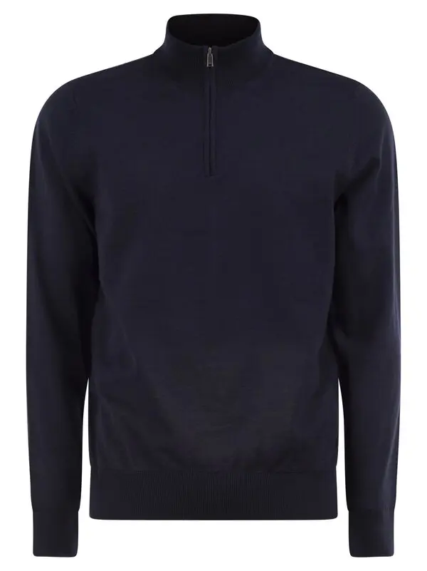 BOSS Pure Virgin Wool Half-zip Jumper
