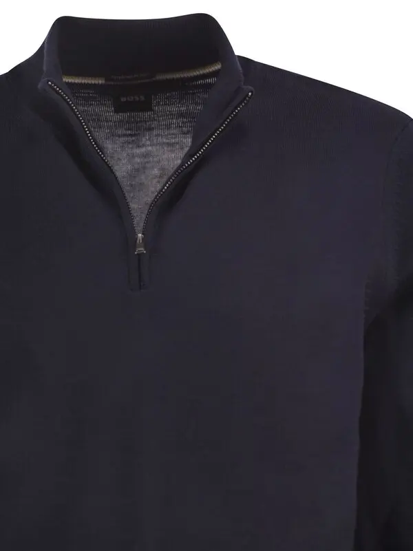 BOSS Pure Virgin Wool Half-zip Jumper