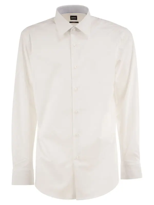BOSS Stretch Cotton Shirt - White