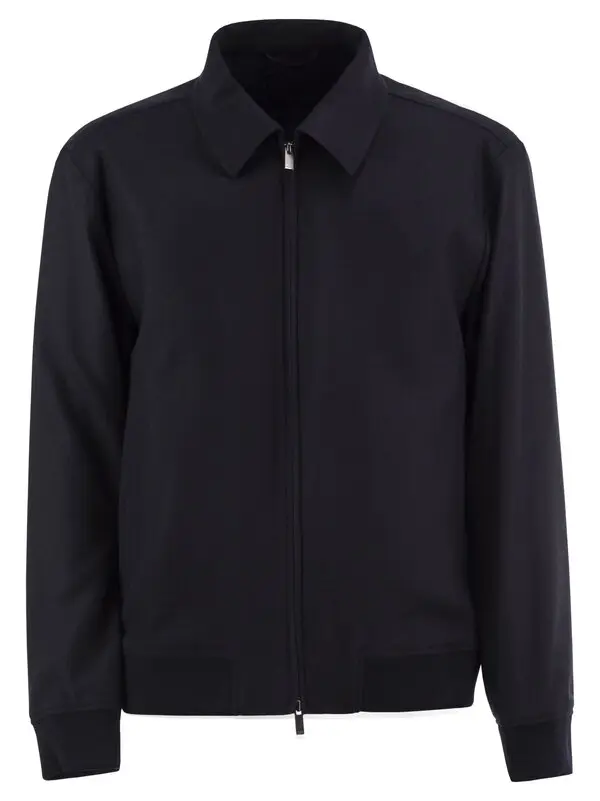 BOSS Virgin Wool Blend Jacket With Zip