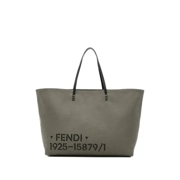 Fendi Grey Tote Bags - Gray