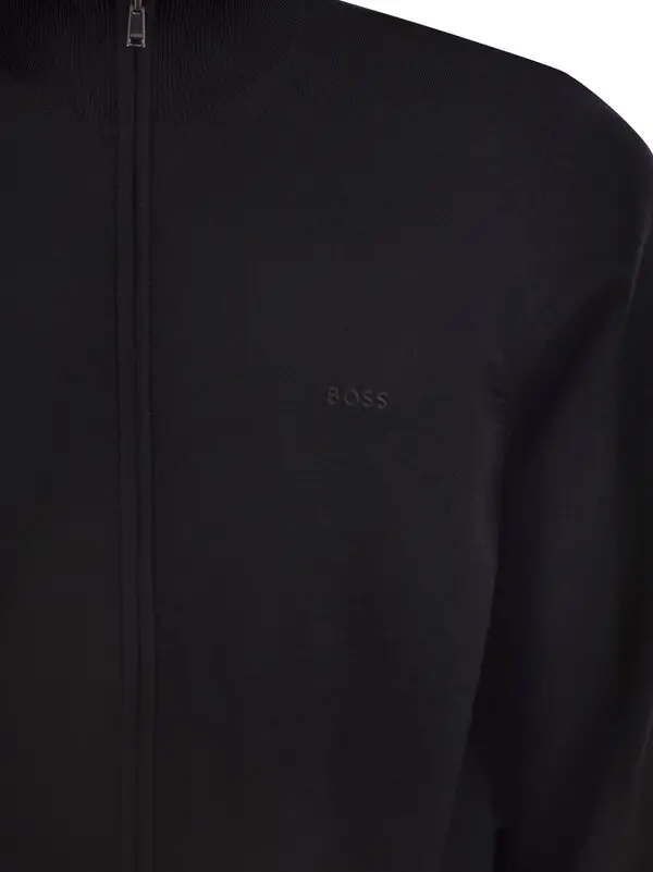 BOSS Pure Virgin Wool Zip-up Cardigan