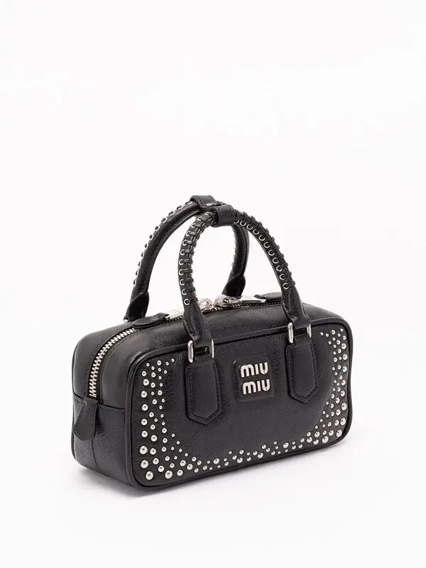 Miu Miu Arcadie` Leather Bag With Studs - Multicolor