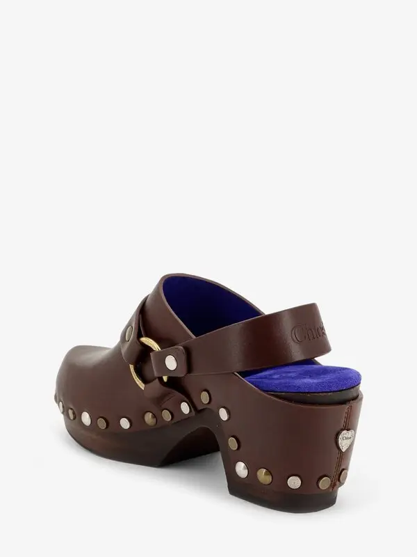 Chloé Talis Wedge Leather Clogs