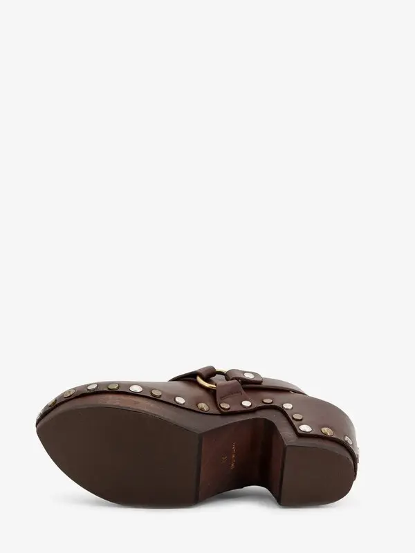 Chloé Talis Wedge Leather Clogs