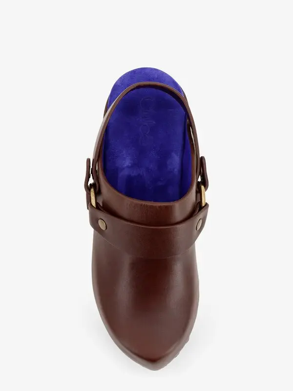 Chloé Talis Wedge Leather Clogs