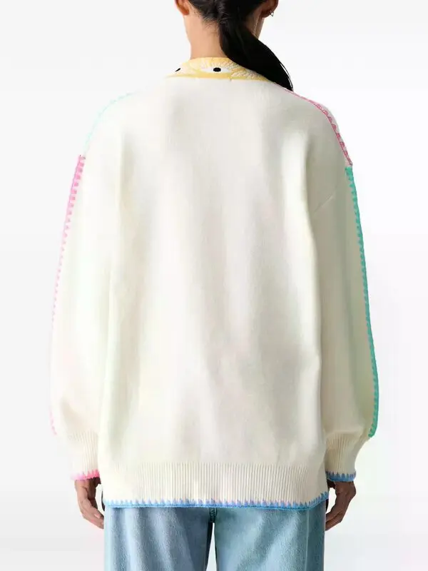 NEVER FULLY DRESSED Embroidered V-neck Cardigan