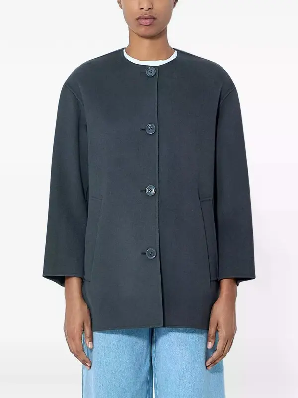 Max Mara Collarless Wool Jacket