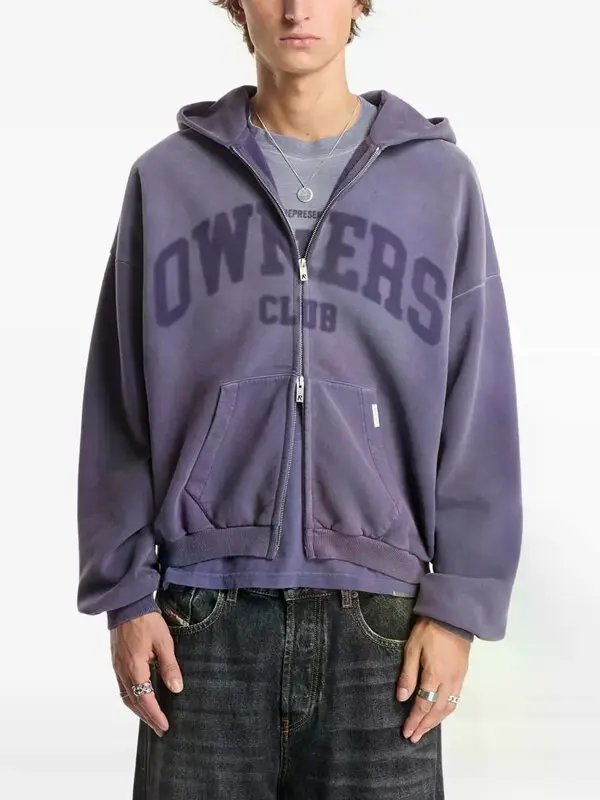 REPRESENT Owners Club Zip-up Hoodie - Purple