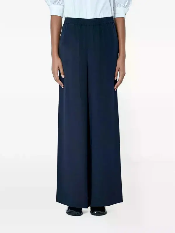 Max Mara Elasticated Wide-leg Trousers - Blue