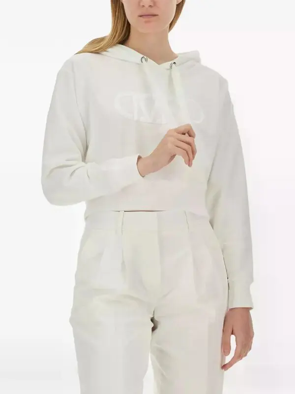 Michael Kors Logo-embroidered Cropped Hoodie