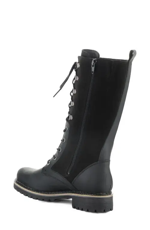 BOS. & CO. Havi Leather Lace-up Tall Boot - Black