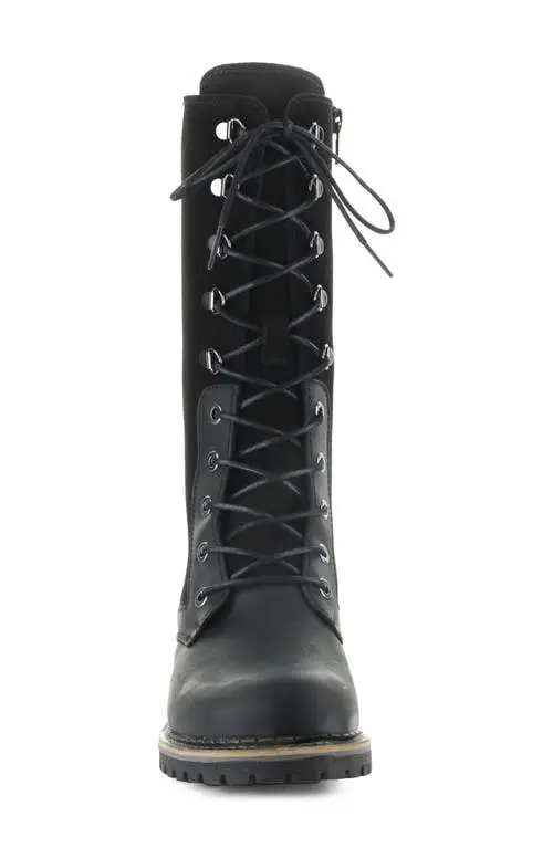 BOS. & CO. Havi Leather Lace-up Tall Boot - Black