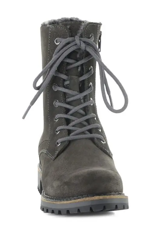 BOS. & CO. Cyrus Leather Boot With Faux Fur Trim - Anthracite