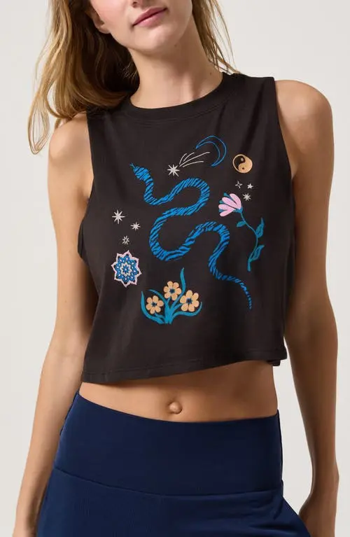 Spiritual Gangster Night Life Spirit Crop Tank - Black