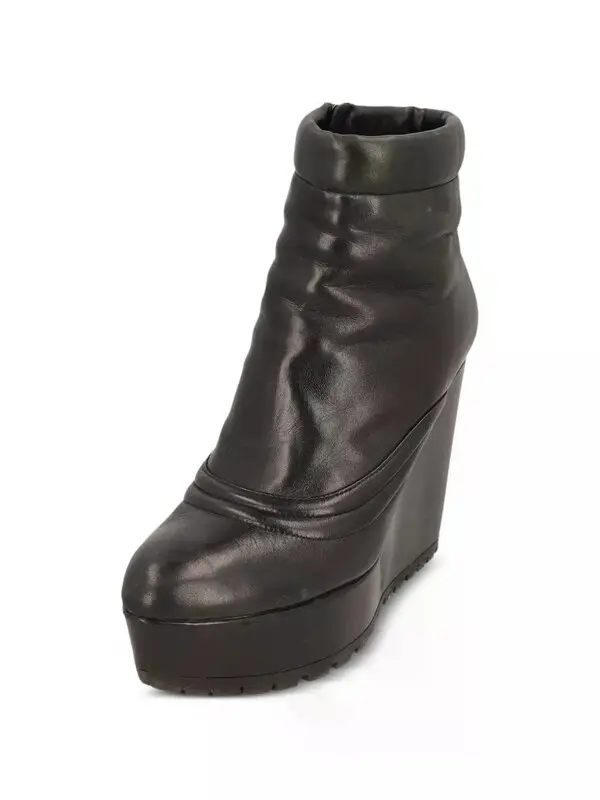 Prada Wedge Leather Ankle Boots