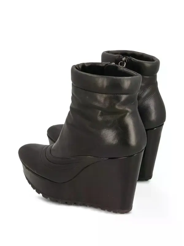 Prada Wedge Leather Ankle Boots