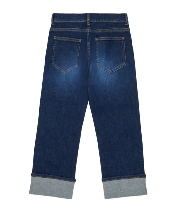 Marni Dark Stretch Cotton Jeans With Turn-ups
