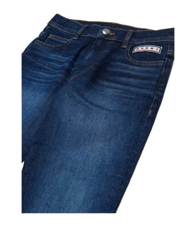 Marni Dark Stretch Cotton Jeans With Turn-ups
