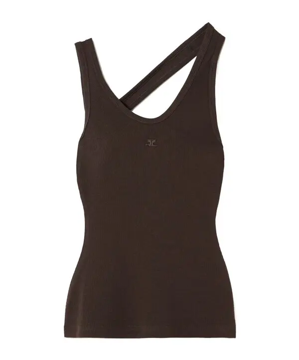COURREGES 90's Asymetric Ribbed Tank Top