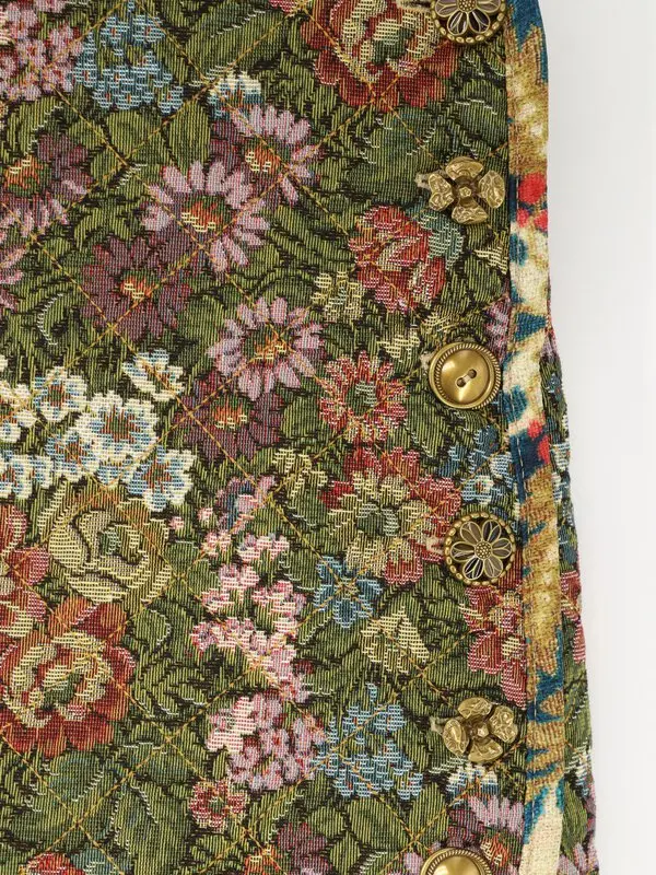 Farm Rio Quilted Floral Reversible Mini Skirt - No