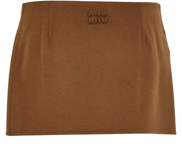Miu Miu Double-faced Cashmere Midi Skirt