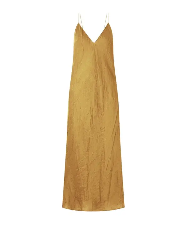 Khaite Taja Crinkled-voile Maxi Dress