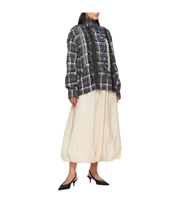 OPEN YY Plaid Ruffled Shirt