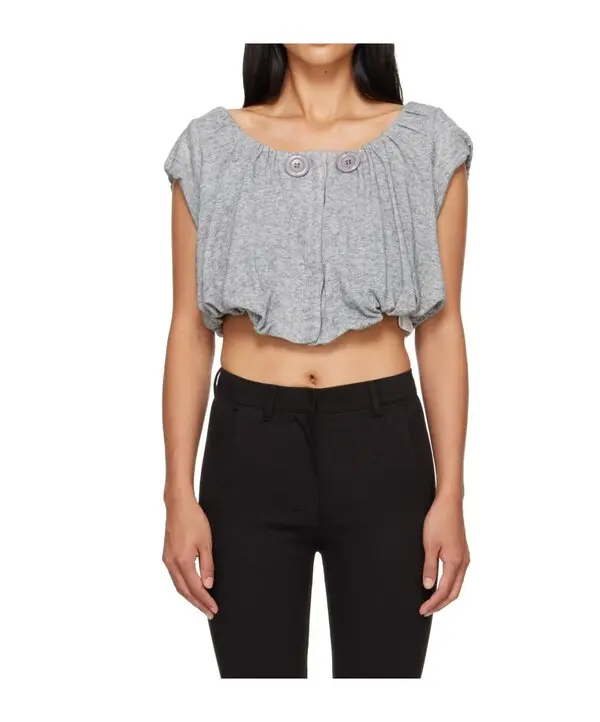 OPEN YY Shirred Jersey Vest