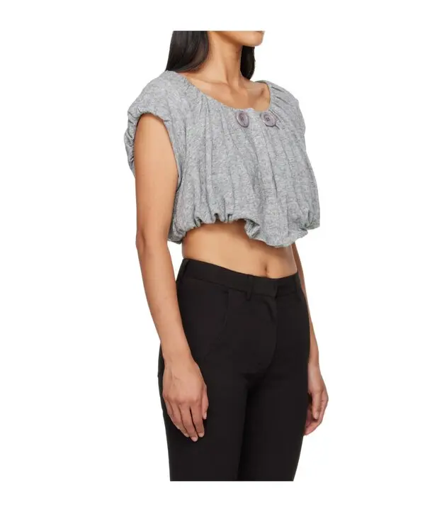OPEN YY Shirred Jersey Vest