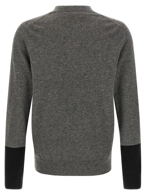Comme Des Garçons Color-block V-neck Knitted Sweater
