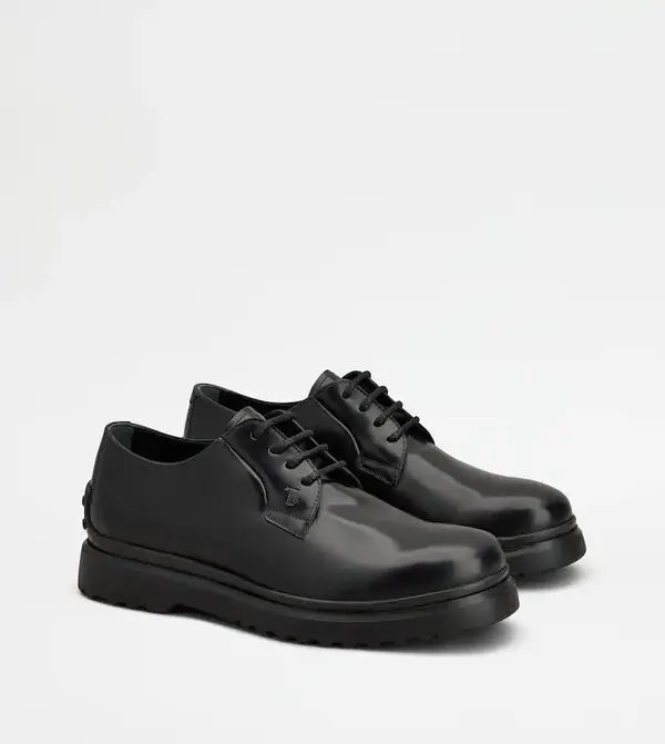 TOD'S Gommino Detail Round Toe Derby Shoes