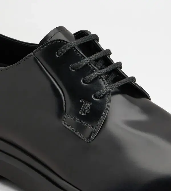 TOD'S Gommino Detail Round Toe Derby Shoes