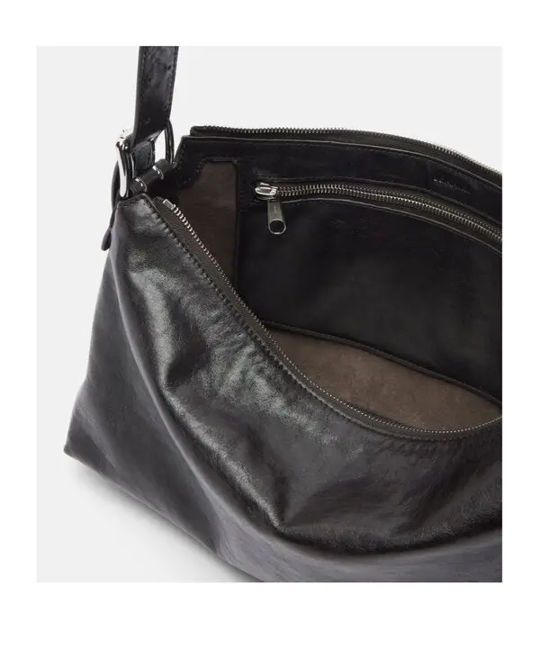 LEMAIRE Belted Leather Shoulder Bag - Black