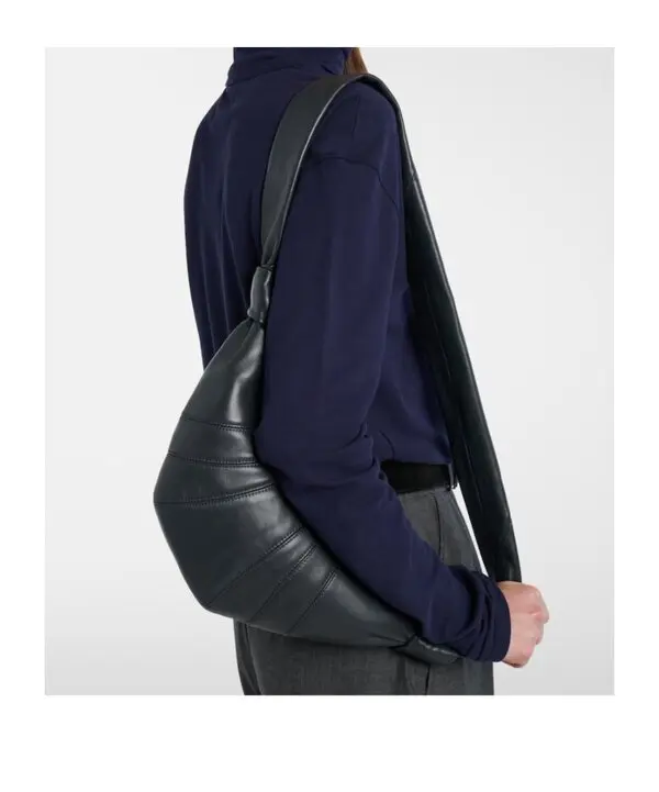 LEMAIRE Croissant Small Leather Bag - Blue