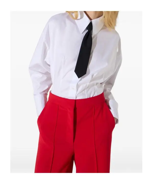 Elisabetta Franchi Poplin Shirt With Bow Tie