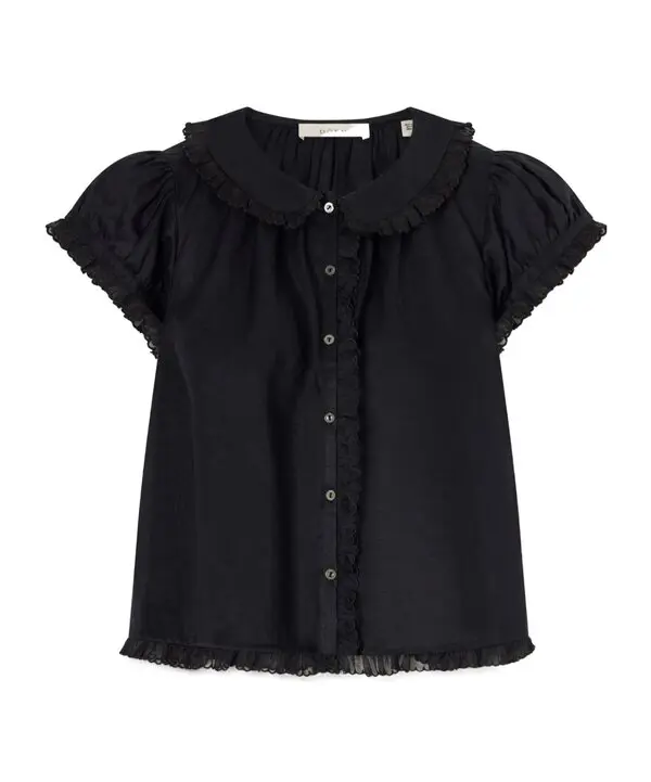 DÔEN Wrinkled Ramie Shirt - Black
