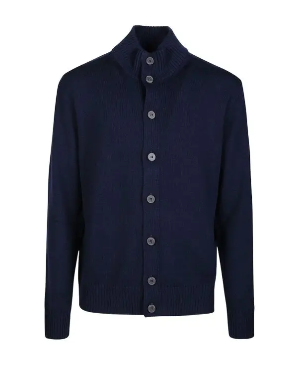 BALLANTYNE High-neck Buttoned Cardigan - Black