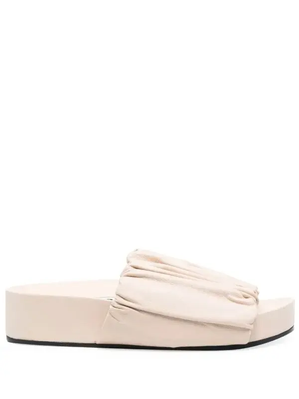 JIL SANDER Thick Soled Leather Sandals - Black